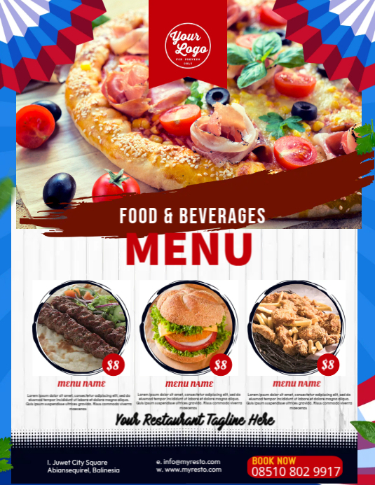 Copy of American Food Menu | PosterMyWall
