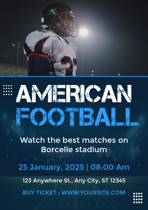 American Football A4 Flyer Design Template | PosterMyWall