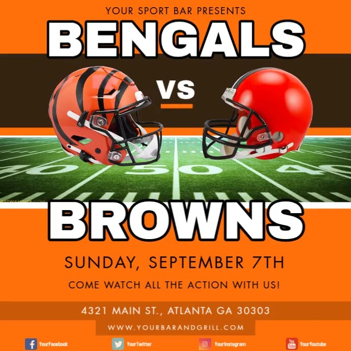 Copy of AMERICAN FOOTBALL BAR & GRILL. bengals vs browns | PosterMyWall