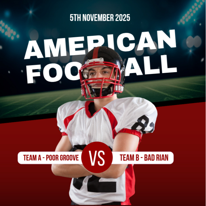 American Football Day - 5th Nov. Design Template | PosterMyWall