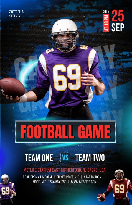 American Football flyer Template | PosterMyWall