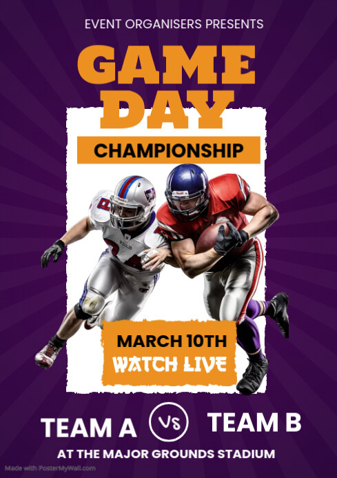 american football flyer Template | PosterMyWall