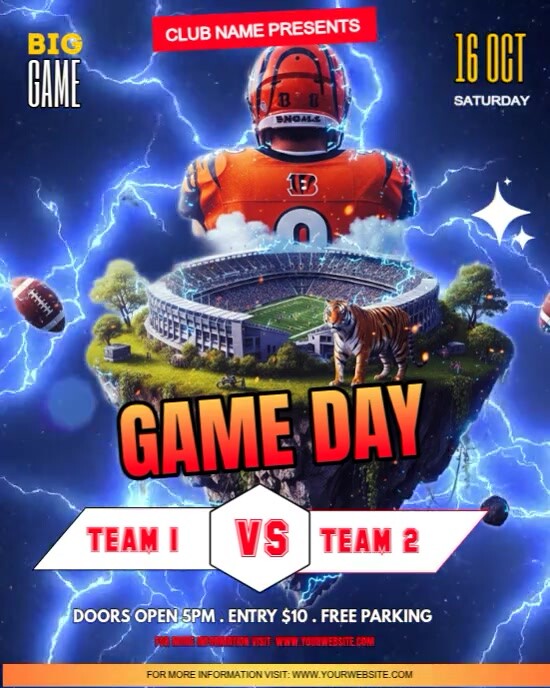 American football game day Template | PosterMyWall