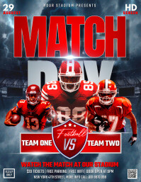 american football match day poster design Template | PosterMyWall