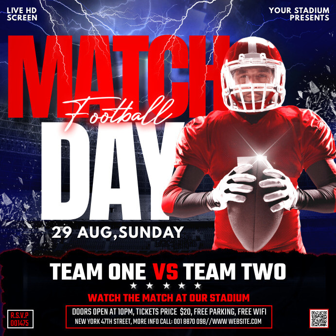 Copy of american football match poster design | PosterMyWall