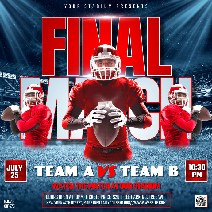 Kopya ng american football match poster design | PosterMyWall