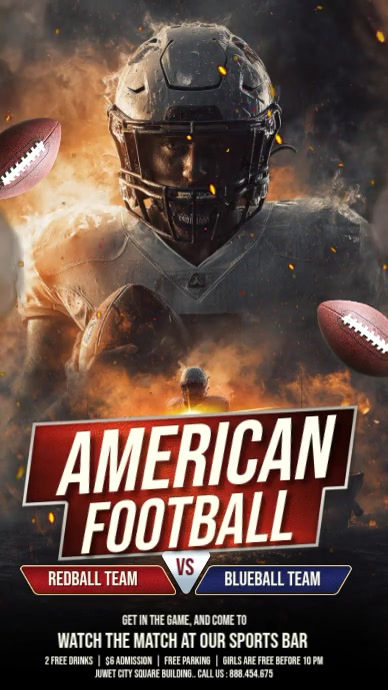 American Football Night Showdown Template | PosterMyWall