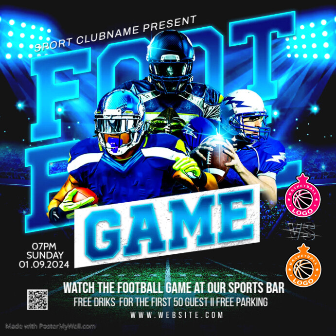 American Football Poster Template | PosterMyWall