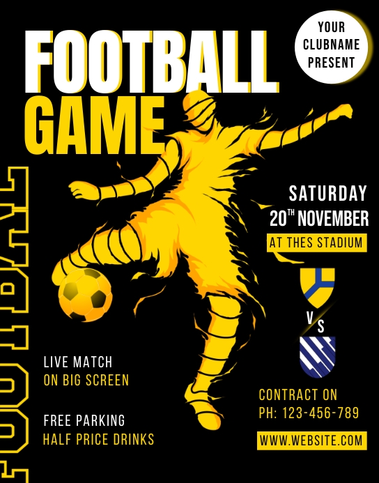 American football poster Template | PosterMyWall