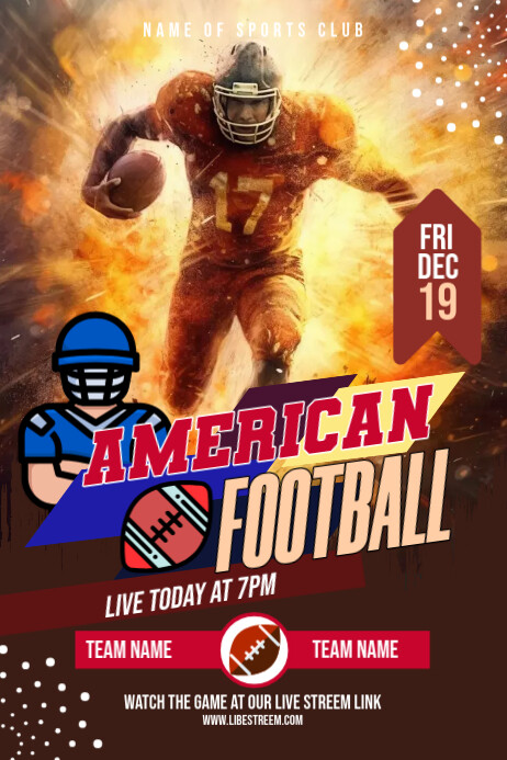 Plantilla de American Football Poster | PosterMyWall