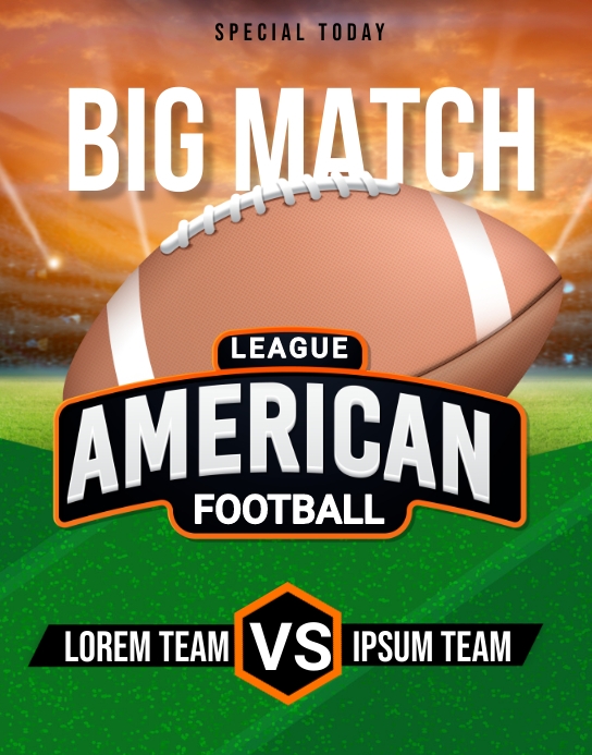 American football poster Template | PosterMyWall
