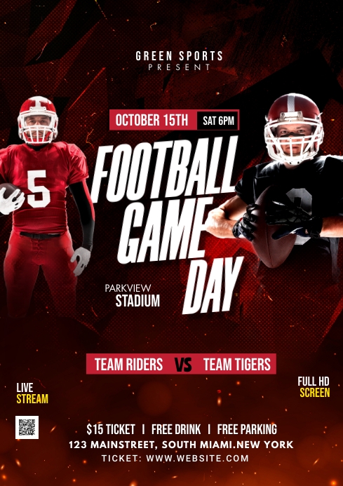 American football poster Template | PosterMyWall