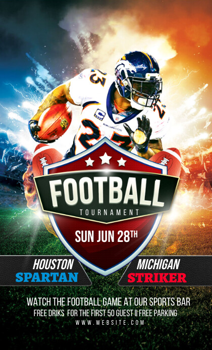 American football poster Template | PosterMyWall