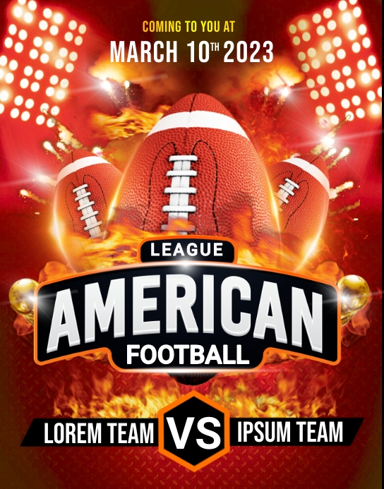 American football poster Template | PosterMyWall