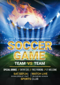 Gameday football match livestream poster Template | PosterMyWall