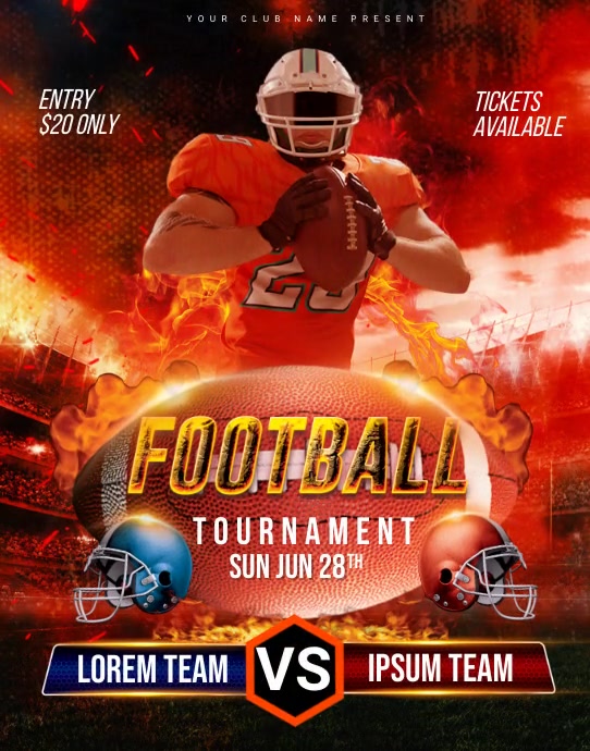 American football poster Template | PosterMyWall