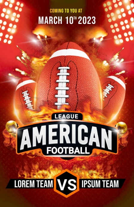 American football poster Template | PosterMyWall