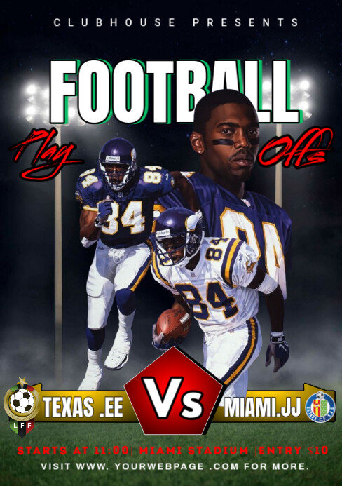 American football posters Template | PosterMyWall