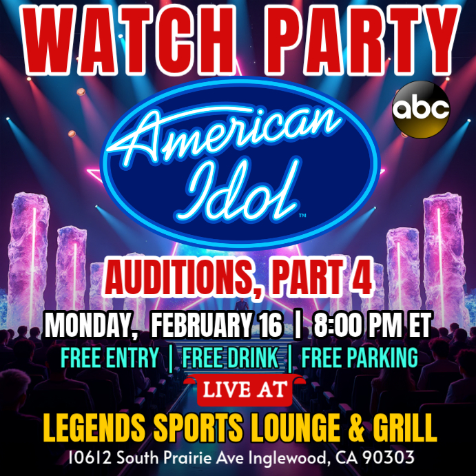 American Idol AUDITIONS PART 4 2026 Watch Party Instagram Post Template ...