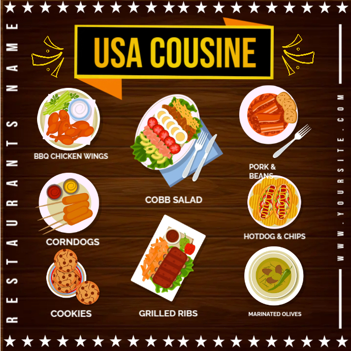 American Menu Template | PosterMyWall