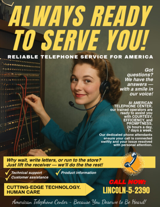American Telephone Ad 250622 Template | PosterMyWall