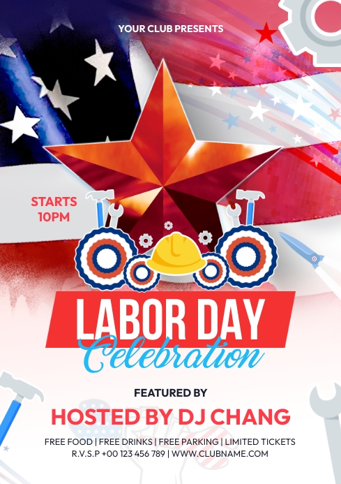 American US Labor day Party flyer Template | PosterMyWall