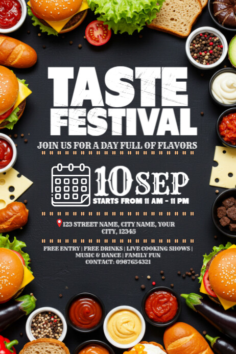 AMILY FUN, FOODIE FEST VIBES Template | PosterMyWall