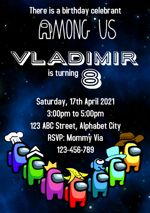 Among Us Birthday Invitation 13 Template | PosterMyWall
