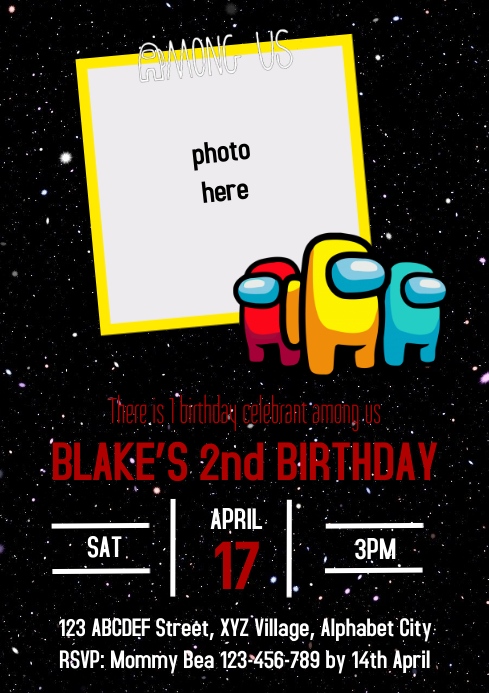 Among Us Birthday Invitation Template | PosterMyWall