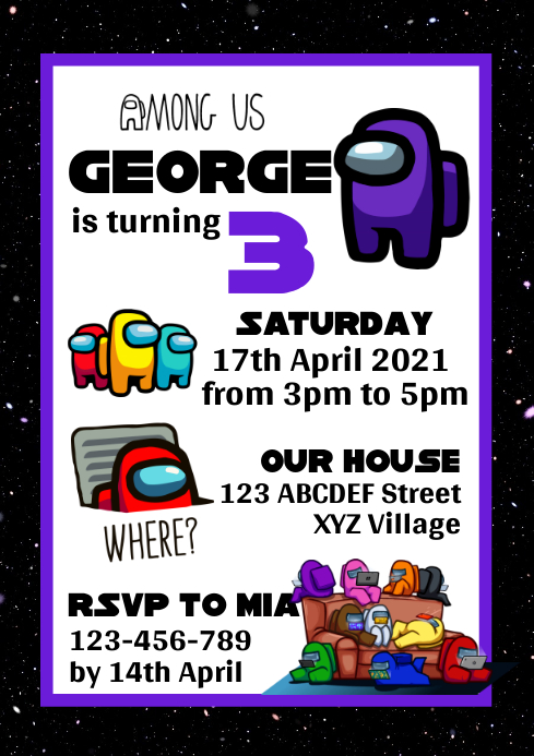 Among Us Birthday Invitation Template | PosterMyWall