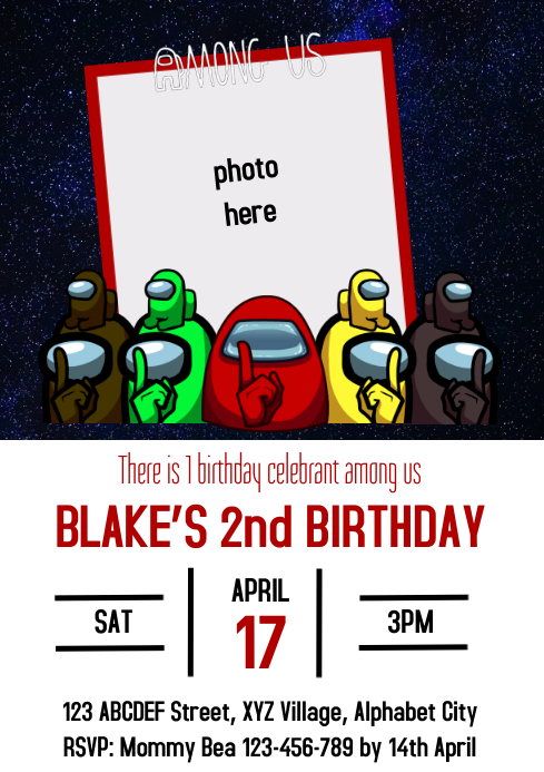 Among Us Birthday Invitation Template | PosterMyWall