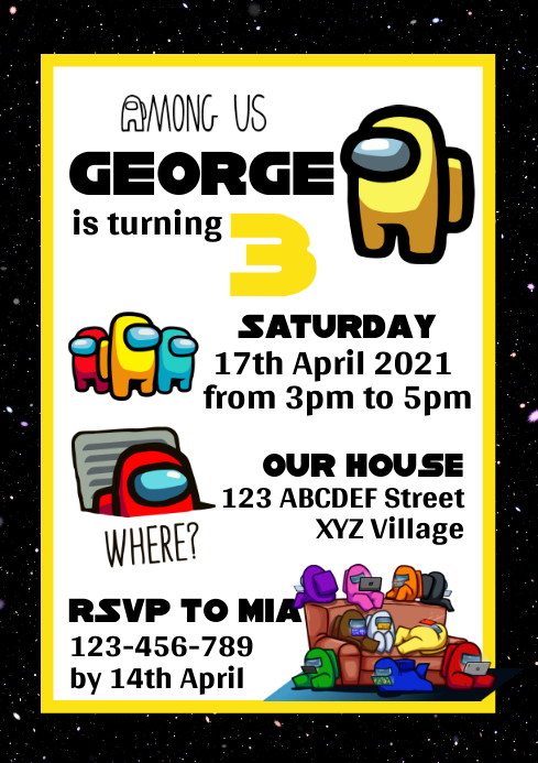 Among Us Birthday Invitation Template | PosterMyWall