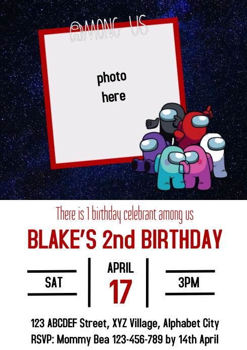 Among Us Birthday Invitation Template | PosterMyWall
