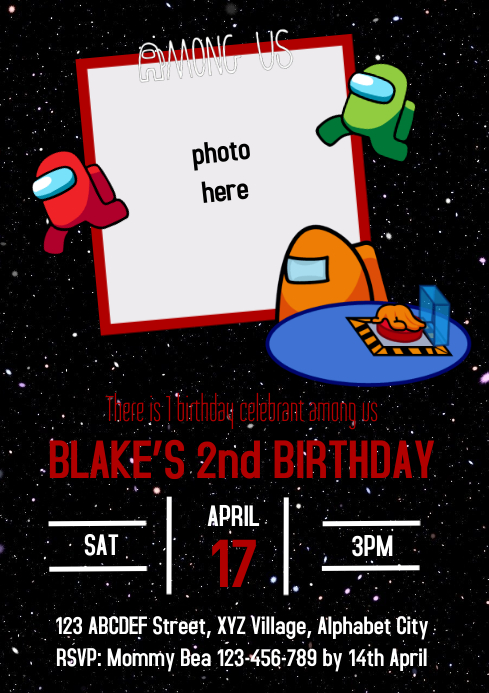 Among Us Birthday Invitation Template | PosterMyWall
