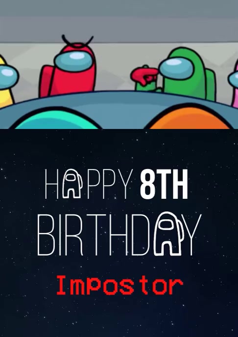 Among Us Online Greeting Video 7 Template | PosterMyWall