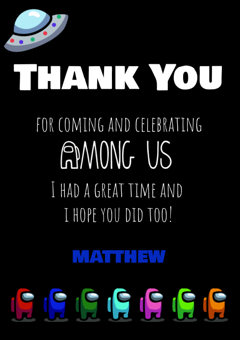 Among Us Thank You 1 Template | PosterMyWall