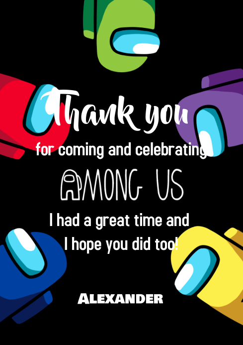 Among Us Thank You 5 Template | PosterMyWall