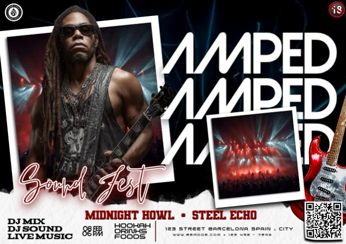 Plantilla de Amped High-Energy Performance Night | PosterMyWall