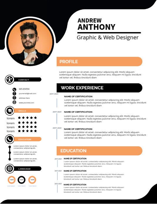 Copy of Andrew Resume Template | PosterMyWall