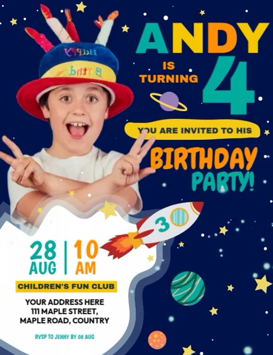 Andy's Birthday Invitation Template | PosterMyWall