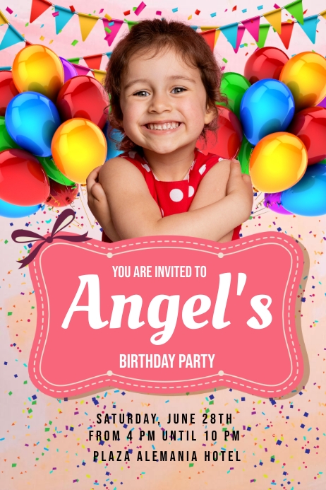 Angel's Birthday Party Template | PosterMyWall