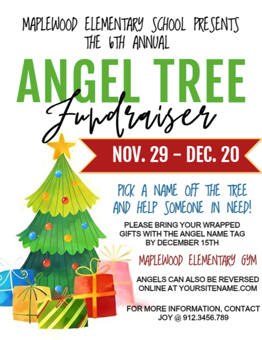 Copy of Angel Tree Christmas Fundraiser Poster Template | PosterMyWall