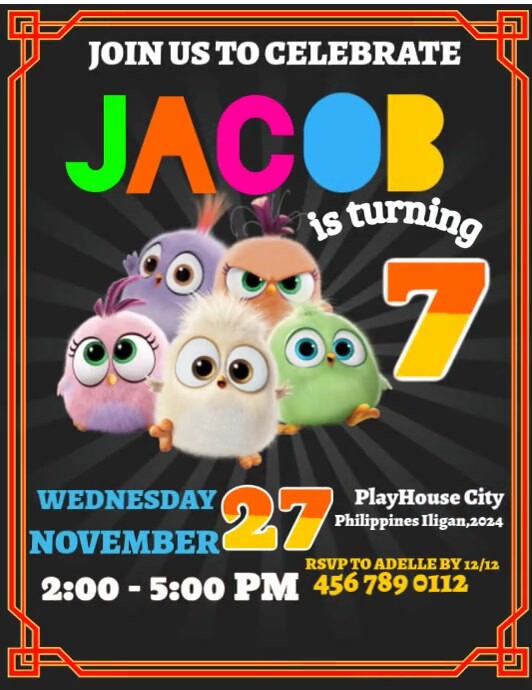 Angry birds | Birthday Invitation Template | PosterMyWall