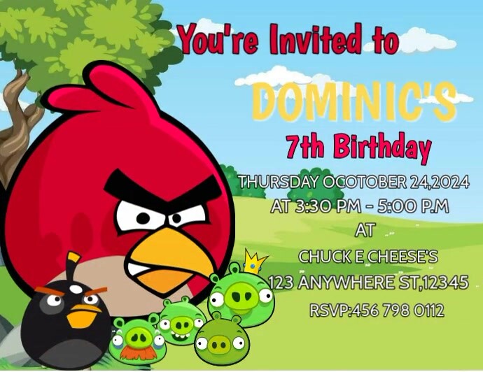 Angry Birds | Birthday Invitation Template | PosterMyWall