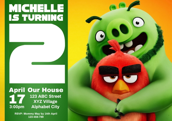 Angry Birds Birthday Invitation Template | PosterMyWall