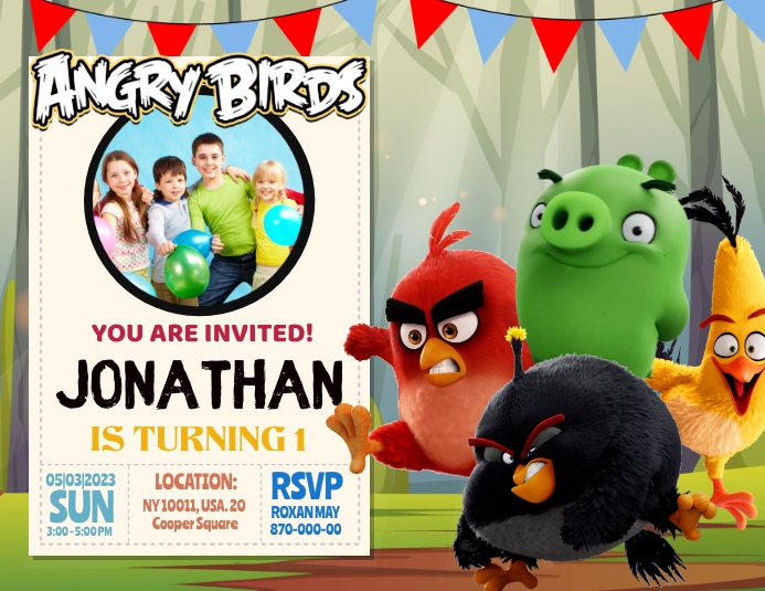 Angry birds Template | PosterMyWall