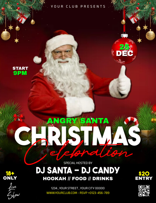 Angry Santa Celebration Template | PosterMyWall