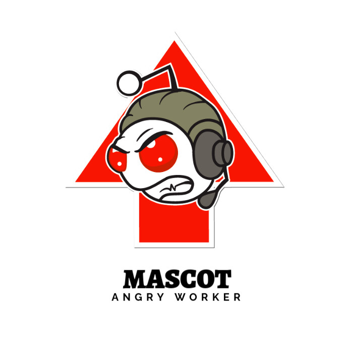 Copy of Angry worker mascot logo | PosterMyWall
