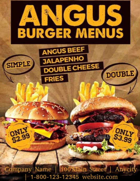 Copy of Angus Burger Menus | PosterMyWall