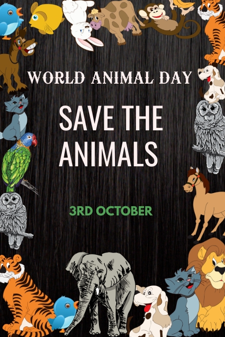 Animal day poster Template | PosterMyWall